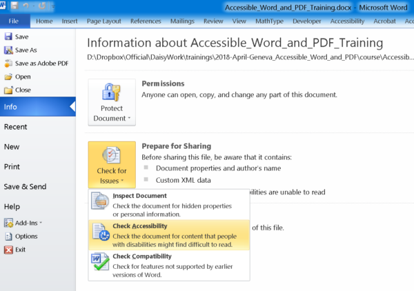 Creating accessible Word documents - The DAISY Consortium