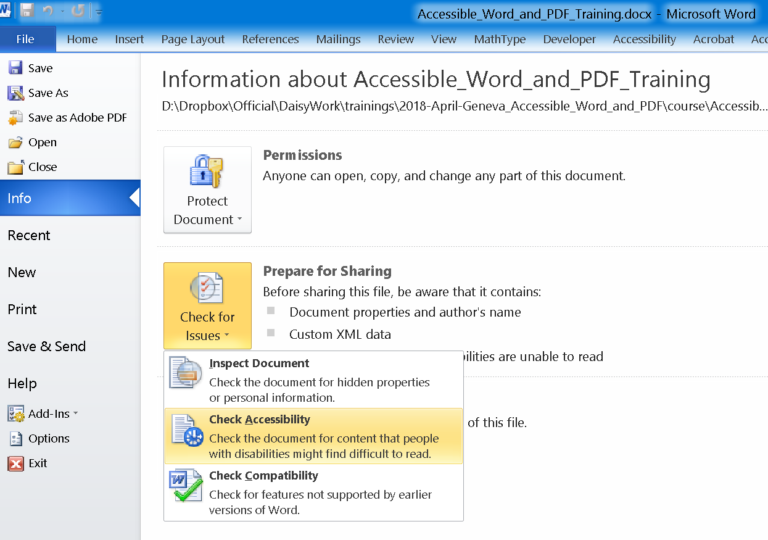 Creating accessible Word documents - The DAISY Consortium